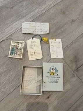 Other | Vintage My Ladys Powder Paper Box Tally Cards Handwritten Note ...